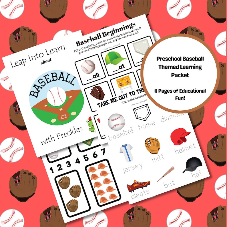 Preschool Baseball Worksheets Preschool Learning Printables - Etsy