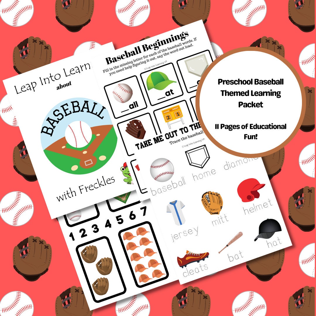 Preschool Baseball Worksheets Preschool Learning Printables - Etsy