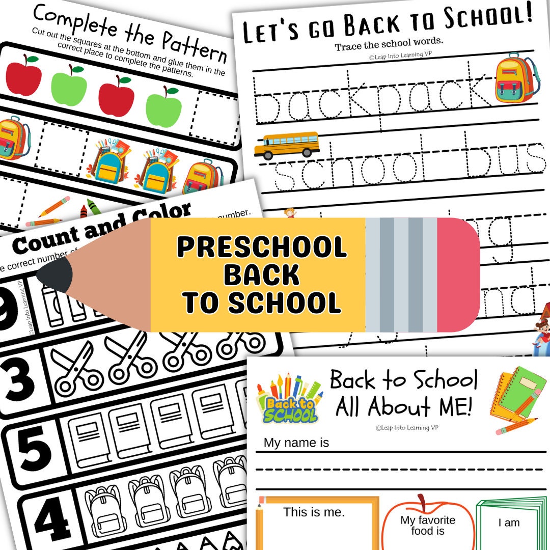 Preschool Back to School Worksheets Activity Pages for Preschoolers ...