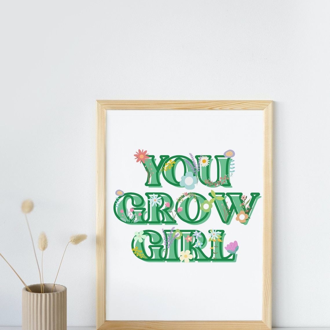 YOU GROW GIRL With Flowers Png and Svg Digital Instant Download for ...