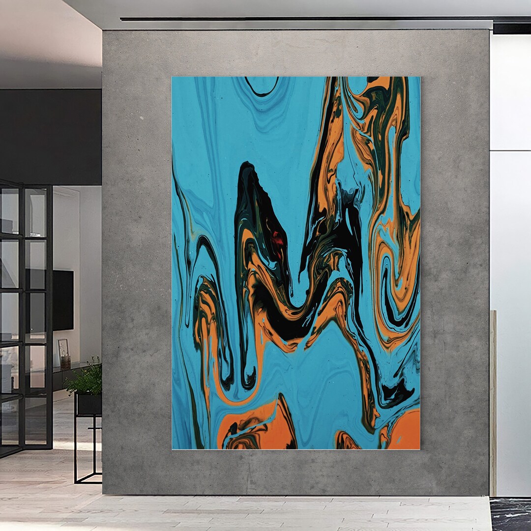 Split Abstract Oil Painting Canvas Wall Art 100% Hand Painted NOT PRINT ...