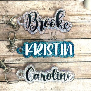 Glitter Personalized Name Keychain - Glitter Keychain - Name Keychain ...