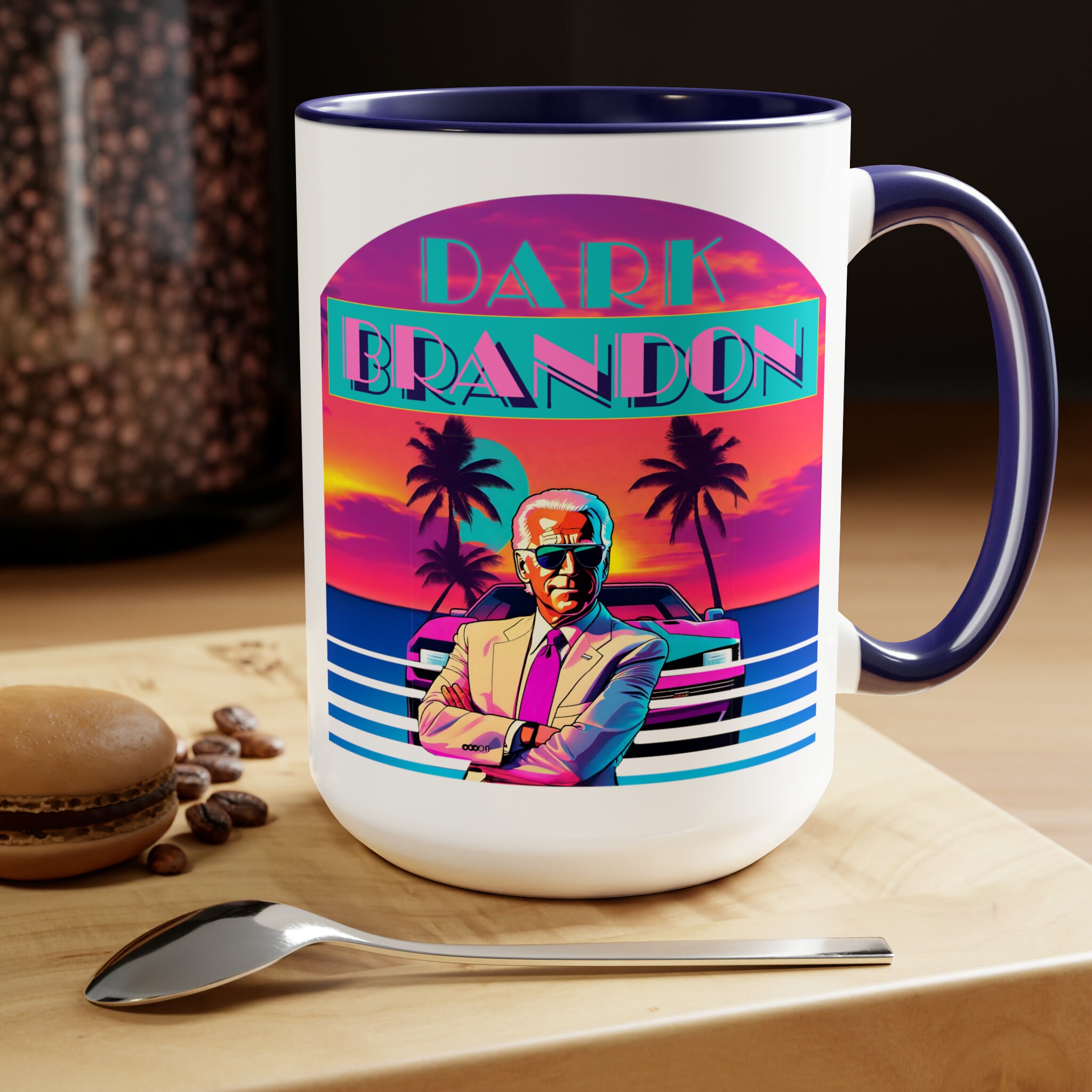 Dark Brandon Joe Biden Retro Miami Vice Two-tone Coffee Mugs - Etsy
