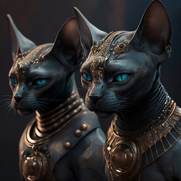 Sphynx Cat Art - Etsy