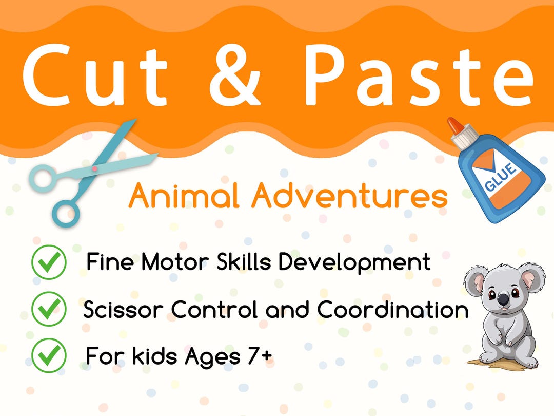 Cut and Paste Activity Pages for Kids – 27 Animal-themed Printable ...
