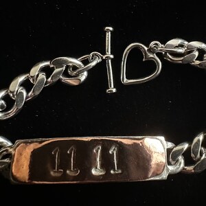 1111 Sterling ID Bracelet Copper Mixed Metals - Etsy