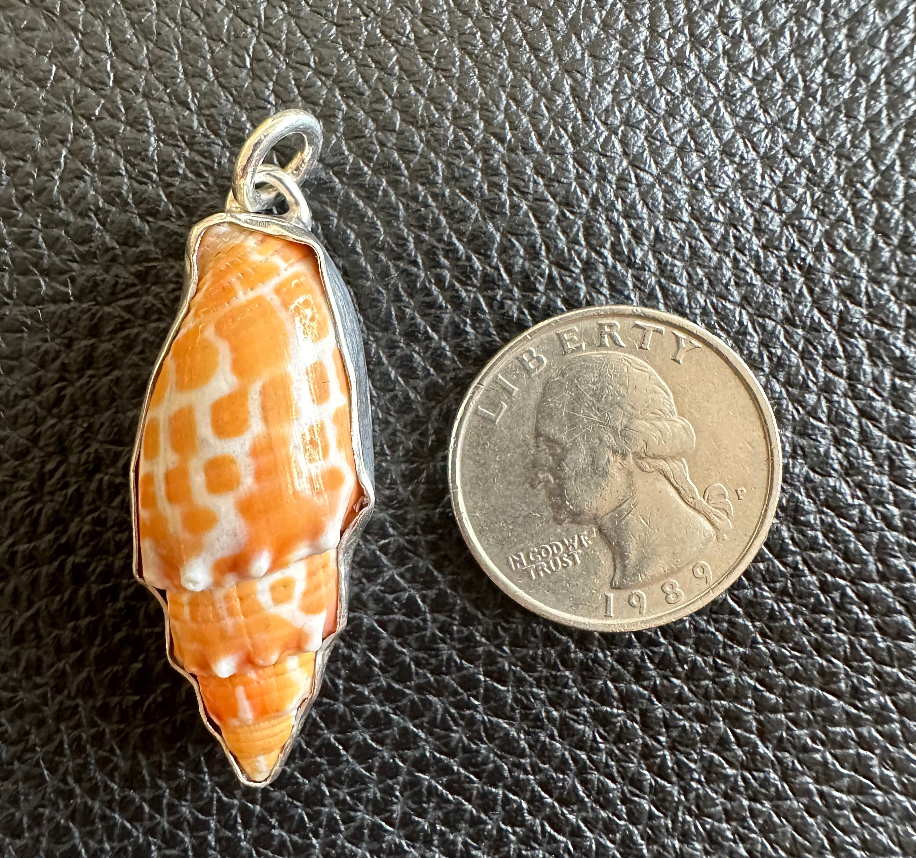 Beautiful Orange Miter Shell Hand Bezeled Sterling Silver Pendant - Etsy