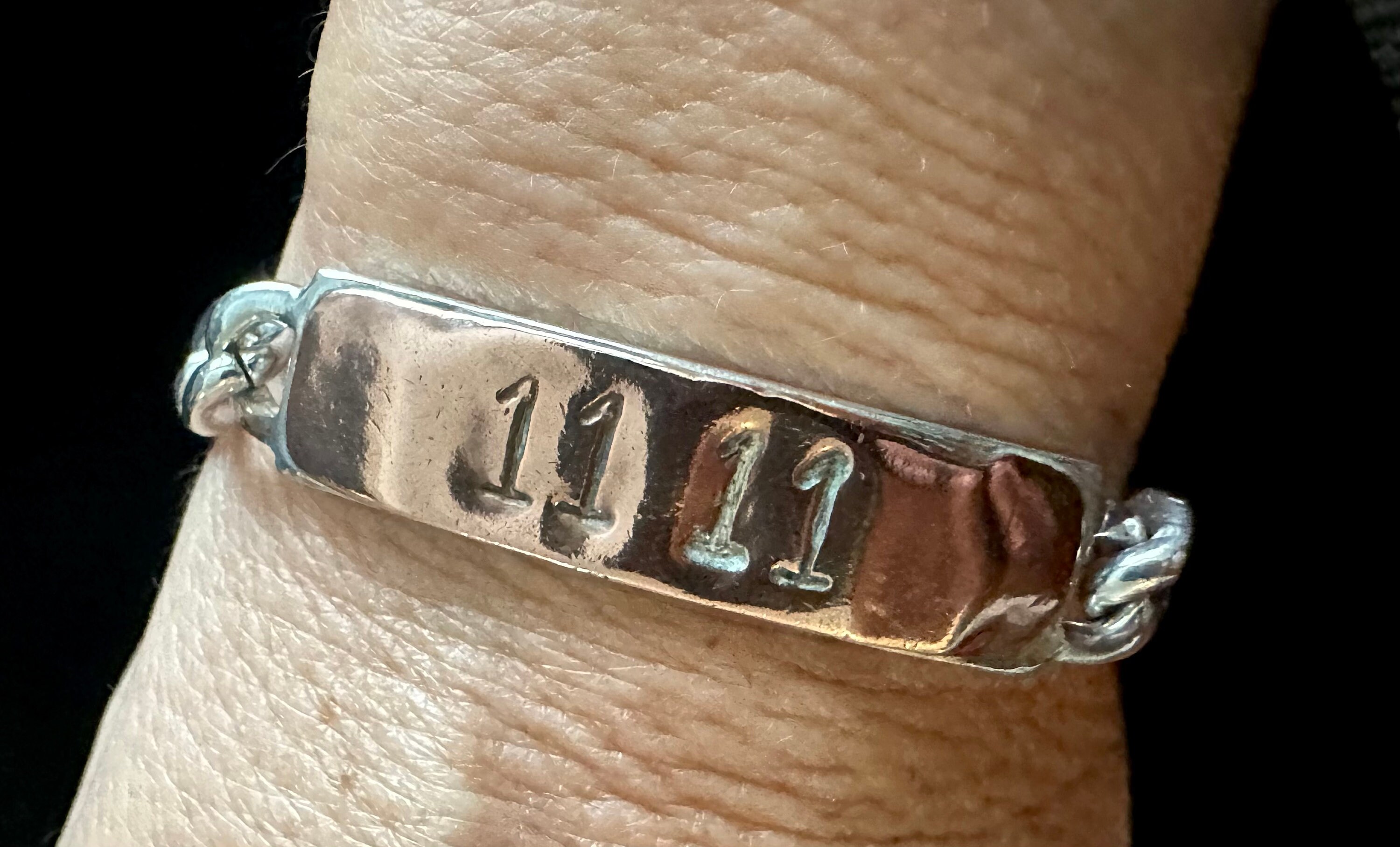 1111 Sterling ID Bracelet Copper Mixed Metals - Etsy