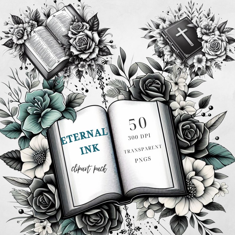 Divine Ink: 50 Bible-themed Tattoo Illustrations (PNG, 300 DPI ...
