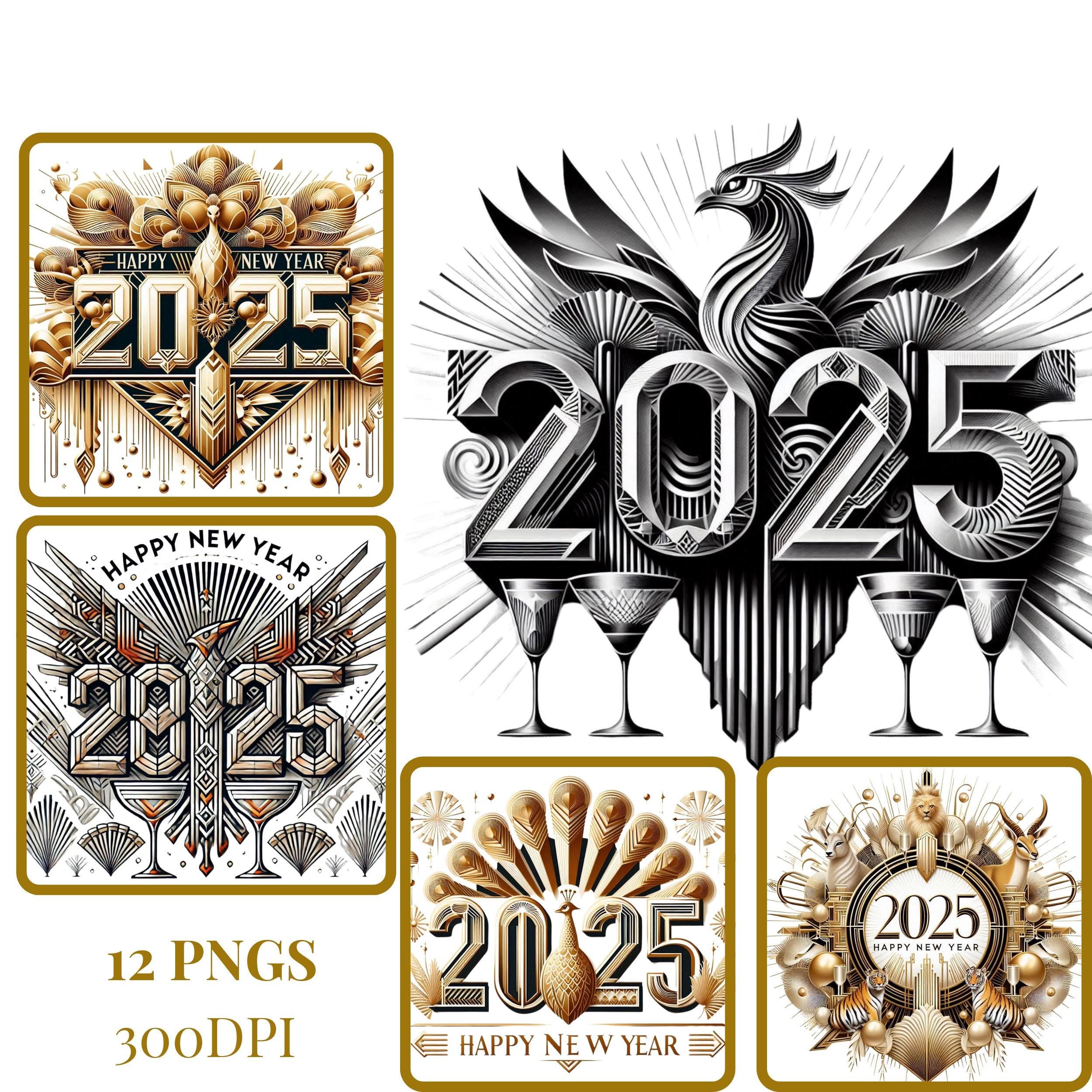Art Deco 2025 Luxe Bundle Great Gatsby Style PNG Collection NYE Digital ...