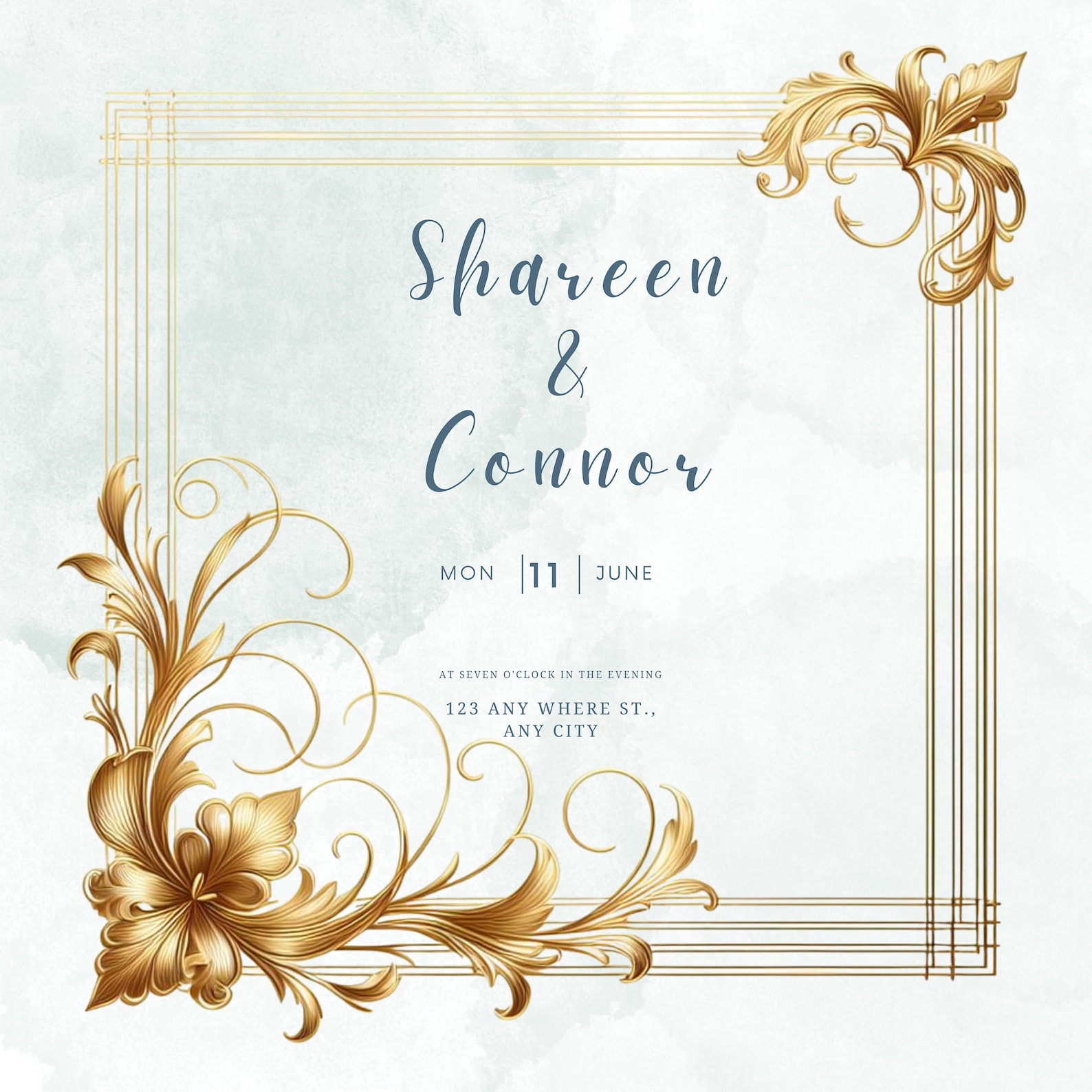 Gold Frames and Borders Bundle - 8 Digital Downloads - DIY Invitations ...
