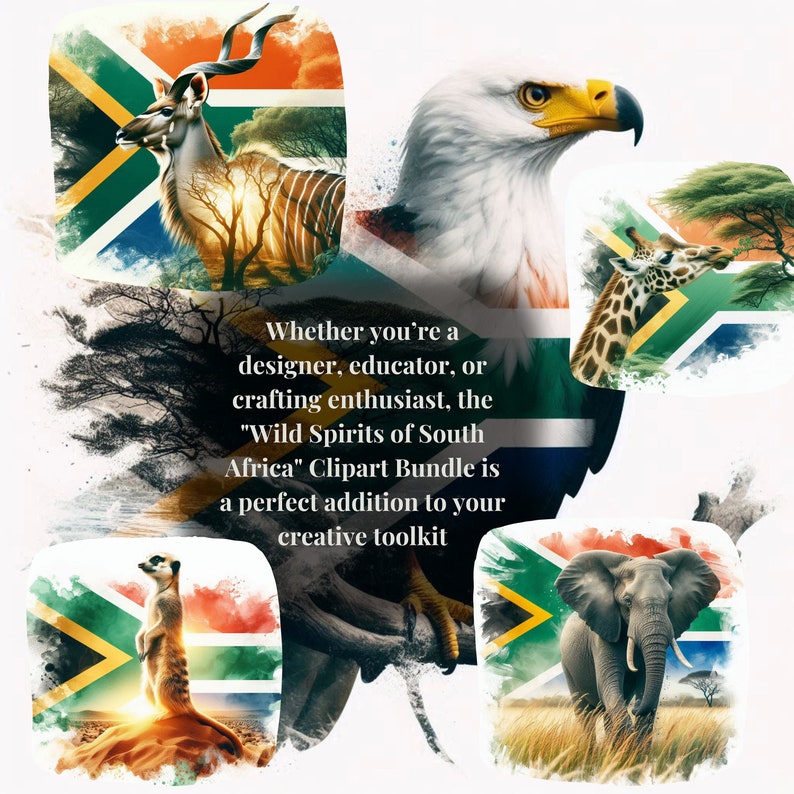 South Africa Wildlife Clipart: Double Exposure Animal Pngs (300 DPI) - Etsy
