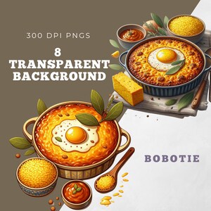 Traditional South African Bobotie Clipart Bundle | 8 PNG Images ...