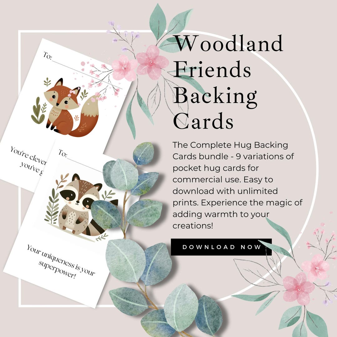Woodland Friends Comfort Cards | Printable Animal Encouragement Bundle ...