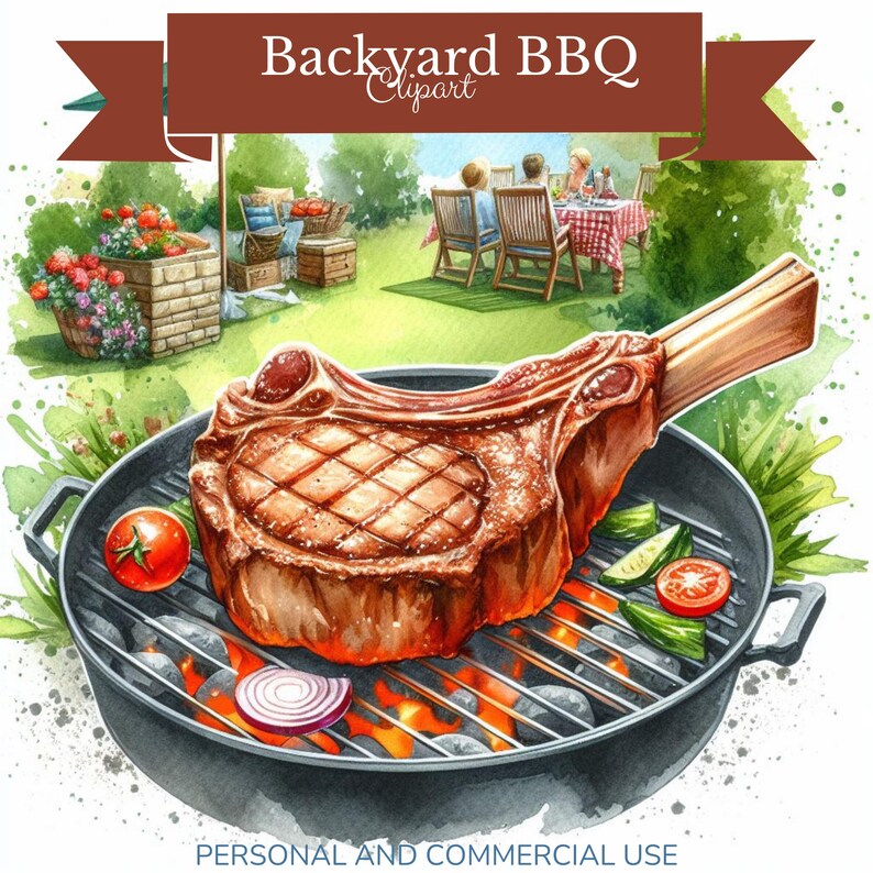 Backyard BBQ Party Clip Art - 30 Summer PNG Graphics - Swimming Pool ...