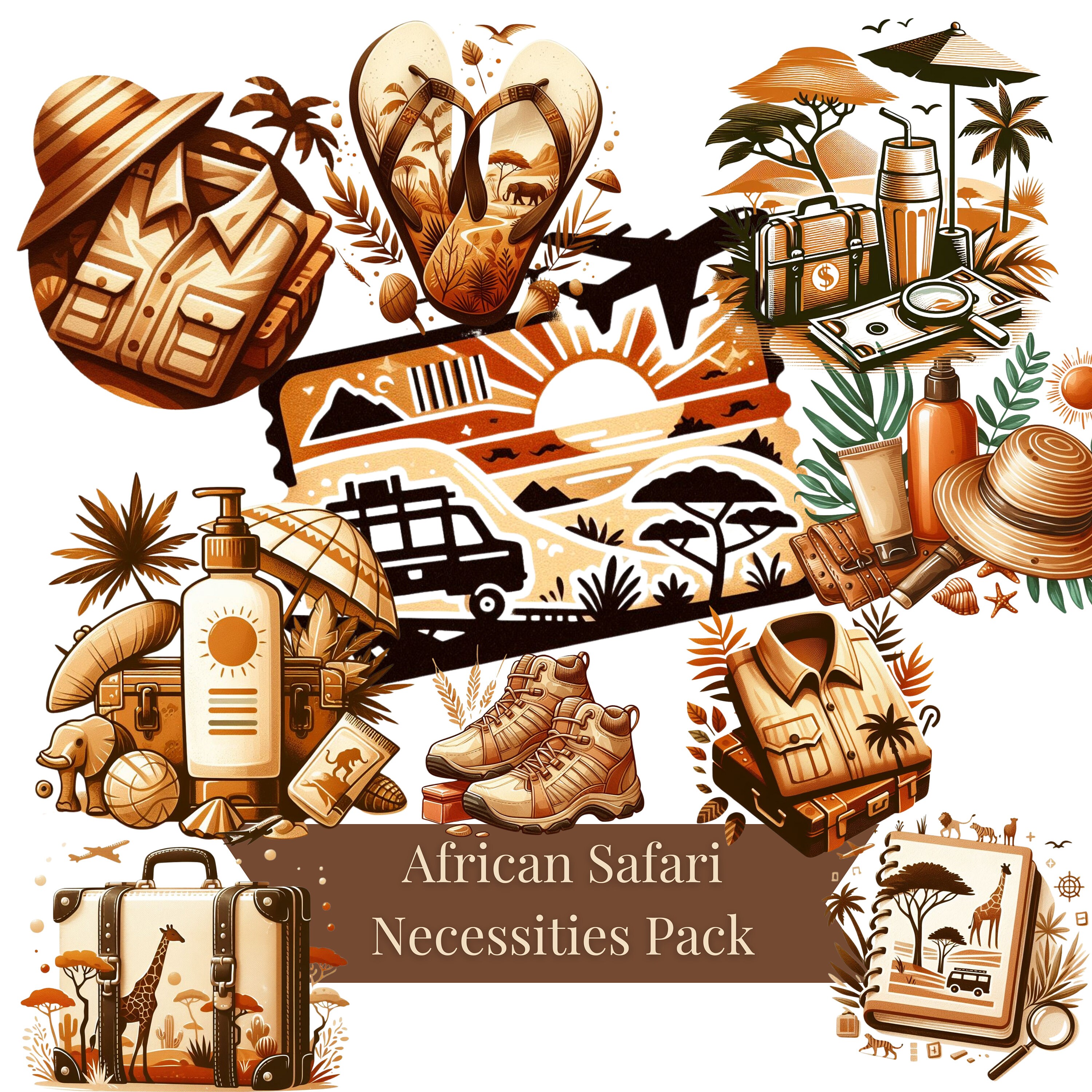 African Safari Clipart Bundle: 28 PNG Images (digital Download) - Etsy