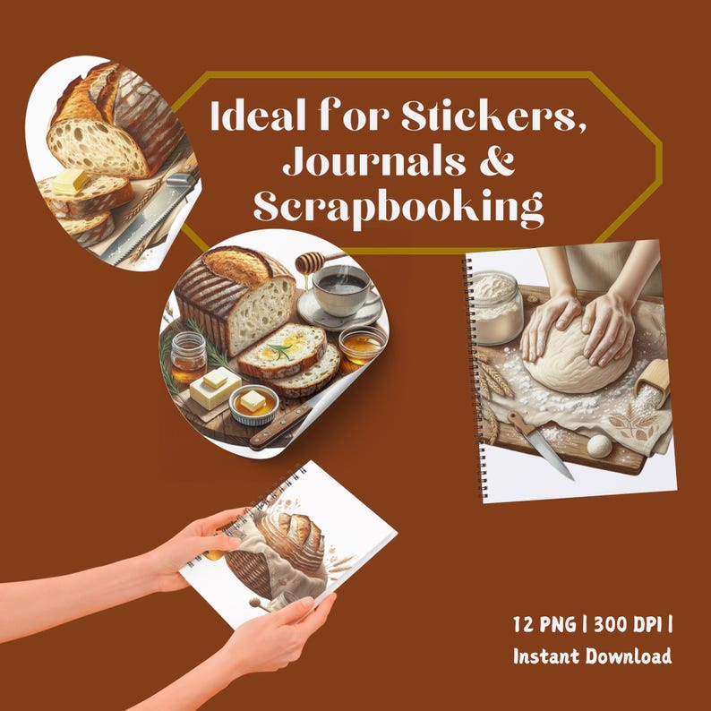 Sourdough Clipart Bundle - 12 PNG Freshly Sliced Artisan Bread ...