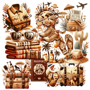 African Safari Necessities Pack - 28 Transparent Images Digital ...