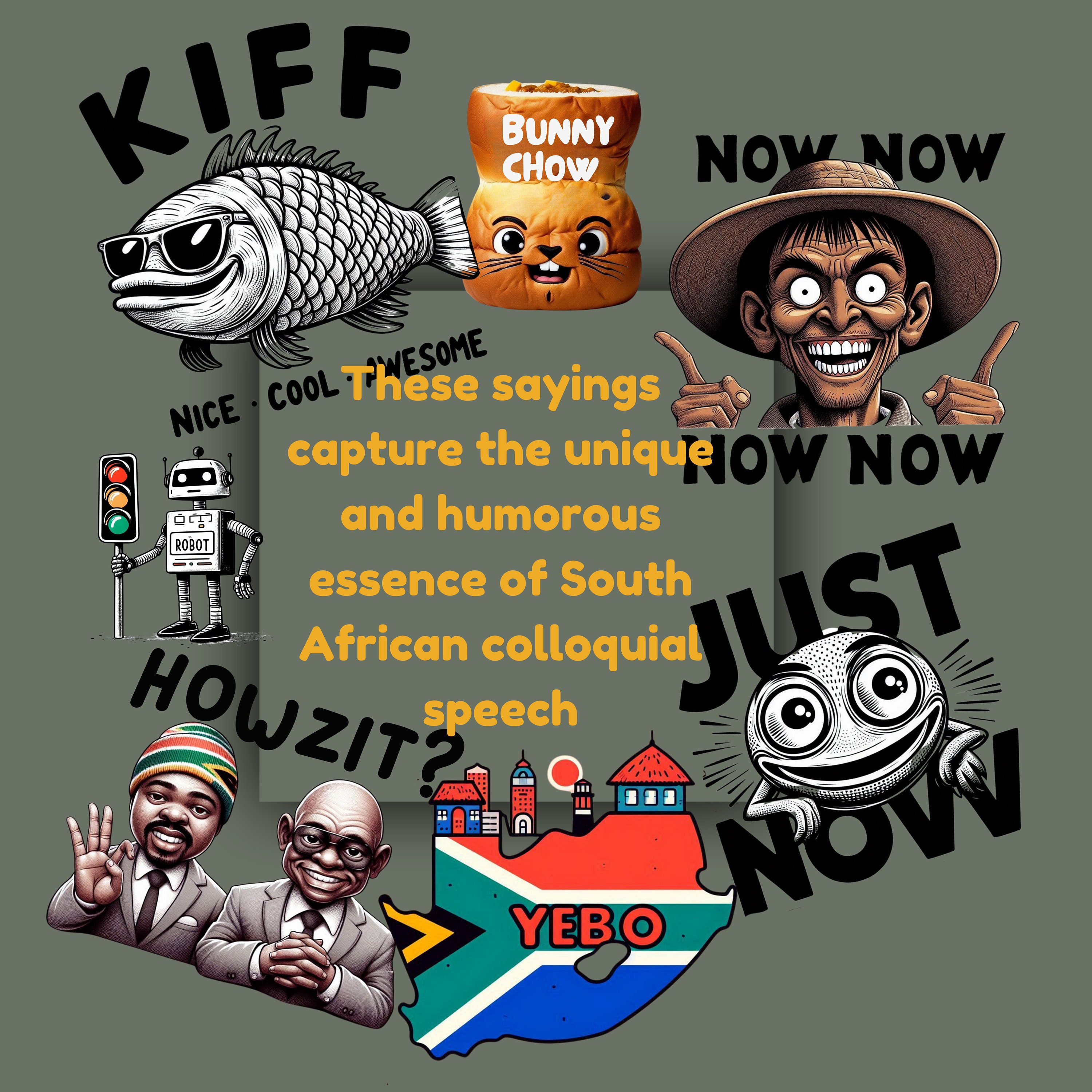 South African Sayings & Slang Clipart Bundle | 30 PNG Images | Funny ...