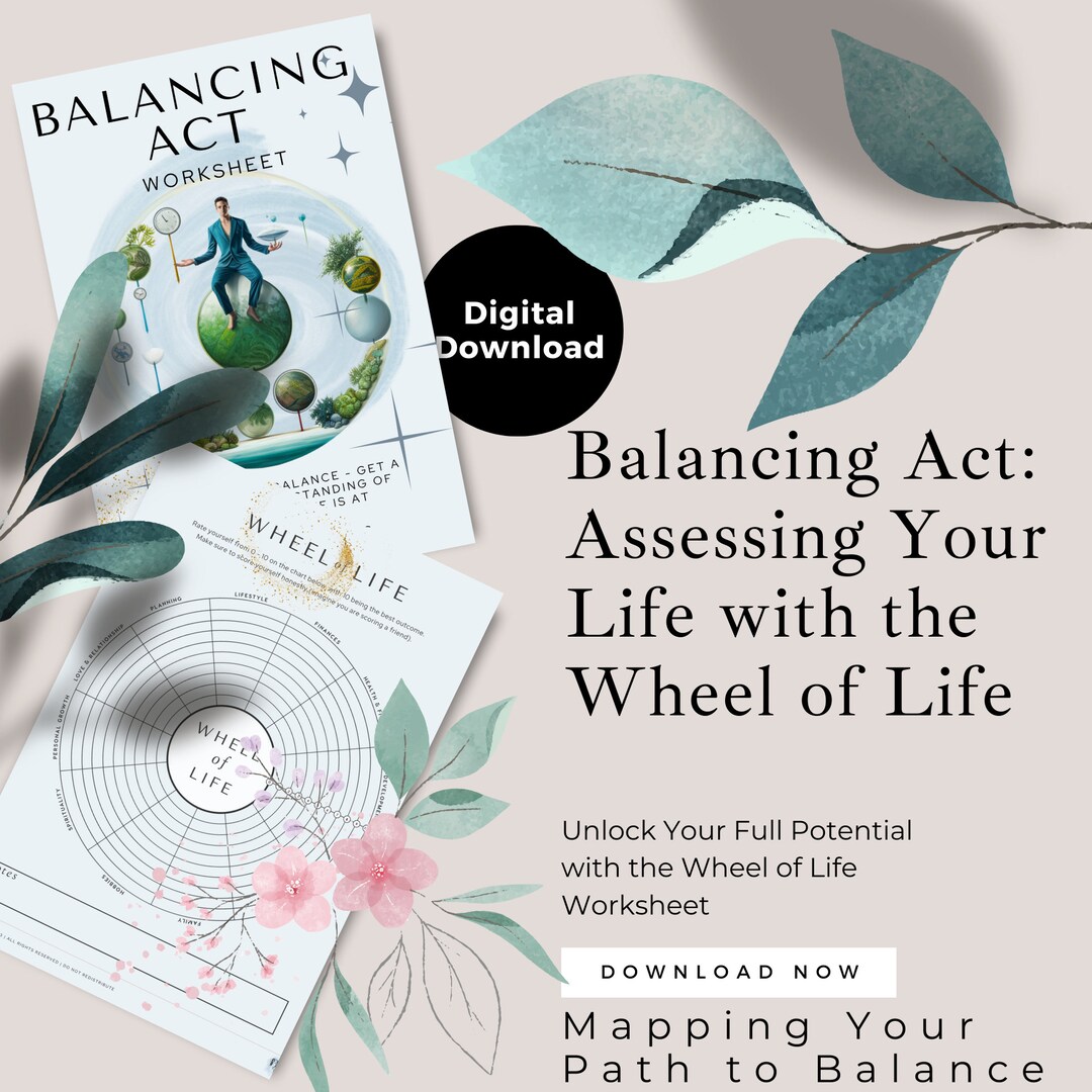 Wheel of Life Worksheet Template - Balance Life Planner - Coaching ...