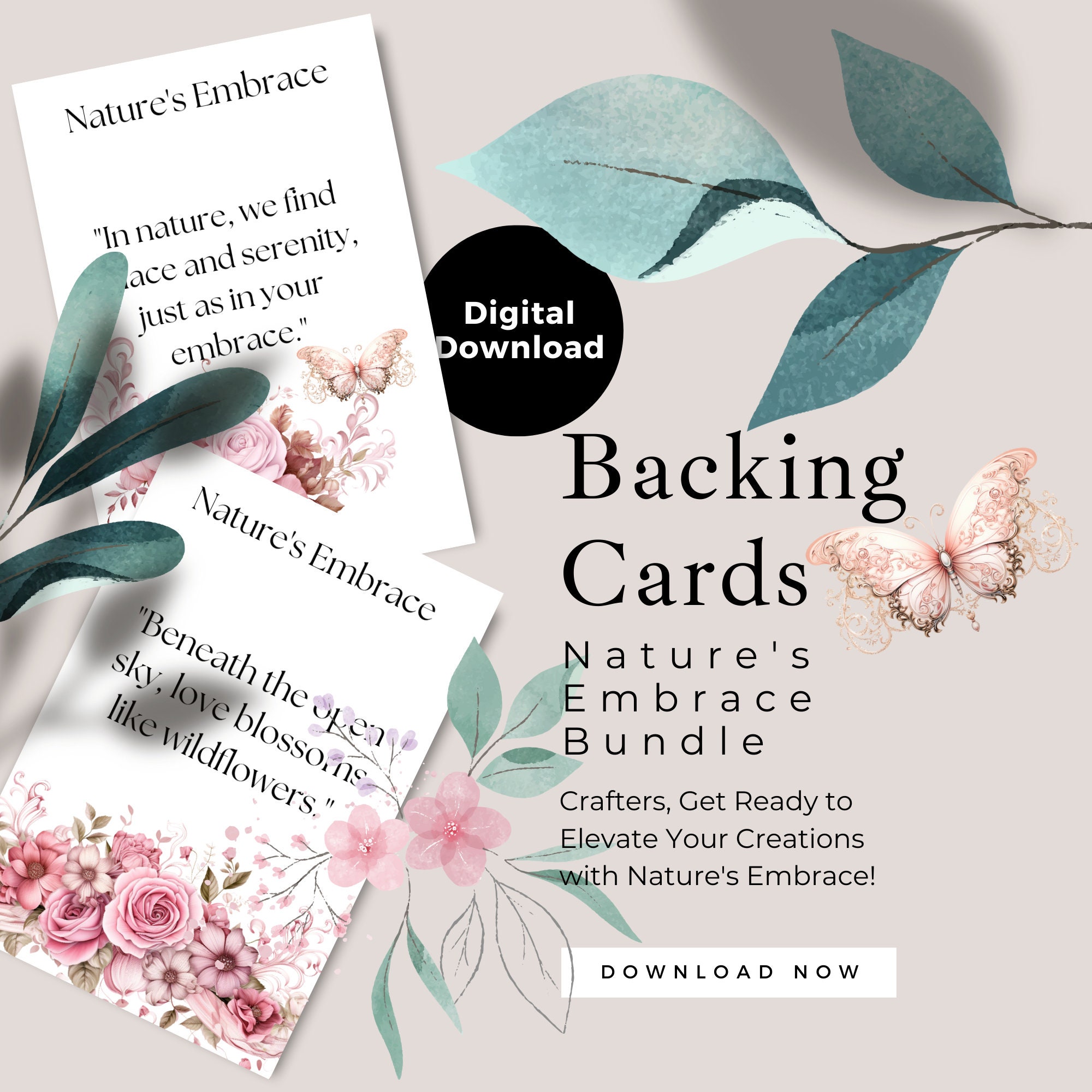 Backing Cards, Printable Templates for Small Business, Custom Display ...