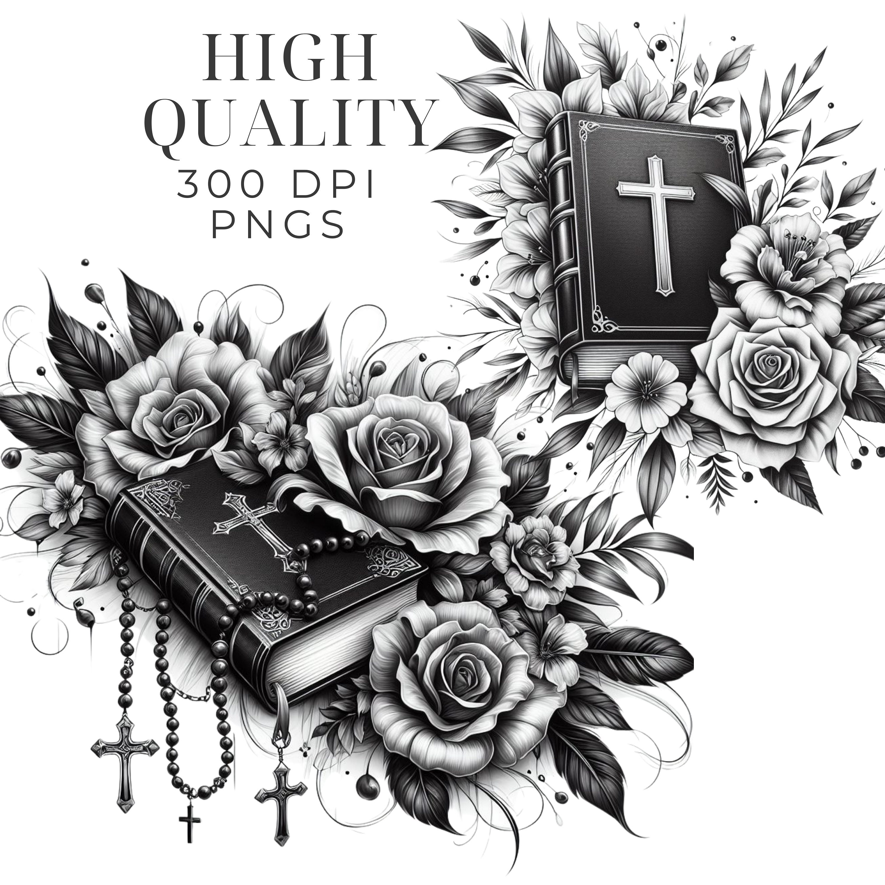Divine Ink: 50 Bible-themed Tattoo Illustrations (PNG, 300 DPI ...
