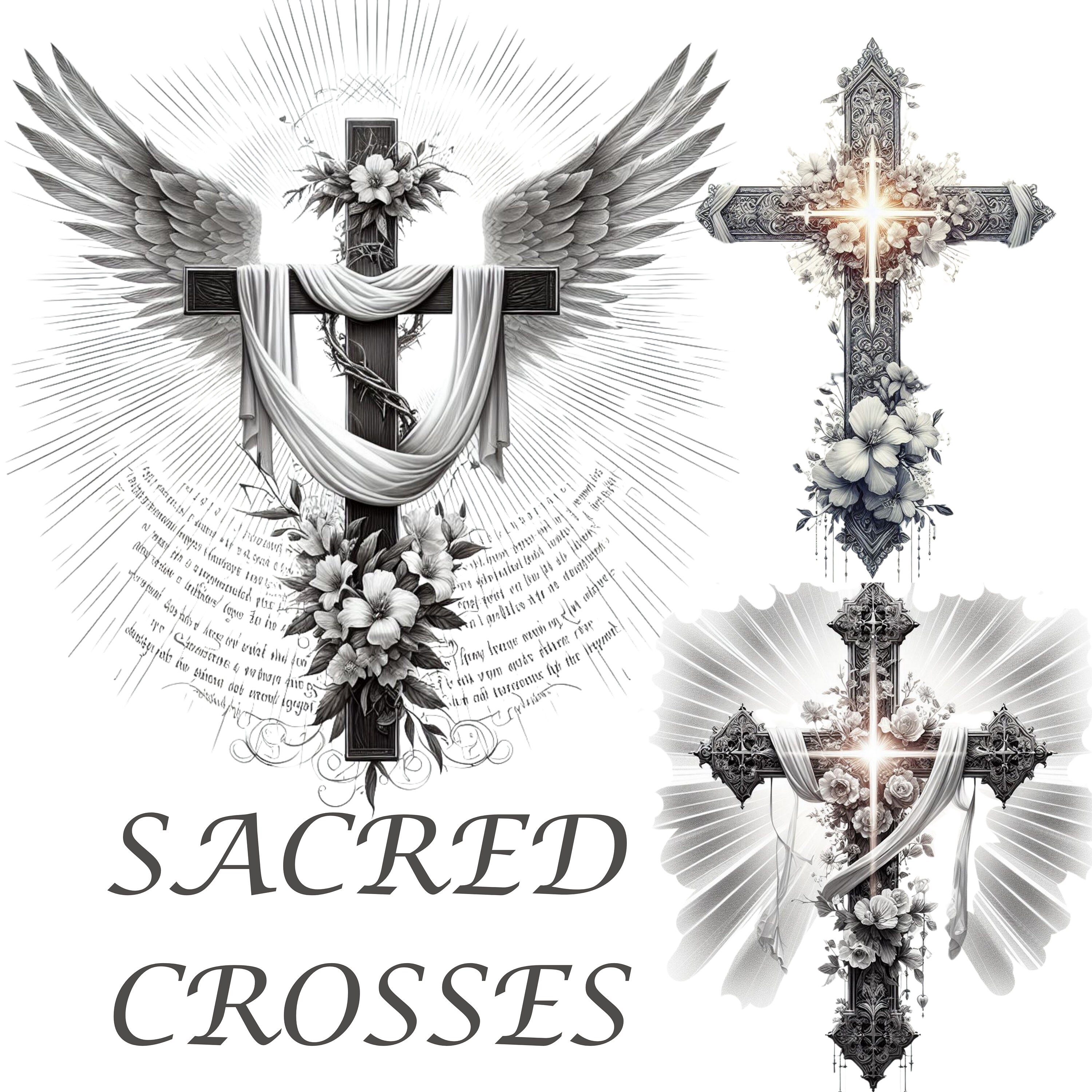Sacred Crosses & Floral Elegance Clipart Bundle 16 High-quality PNG ...