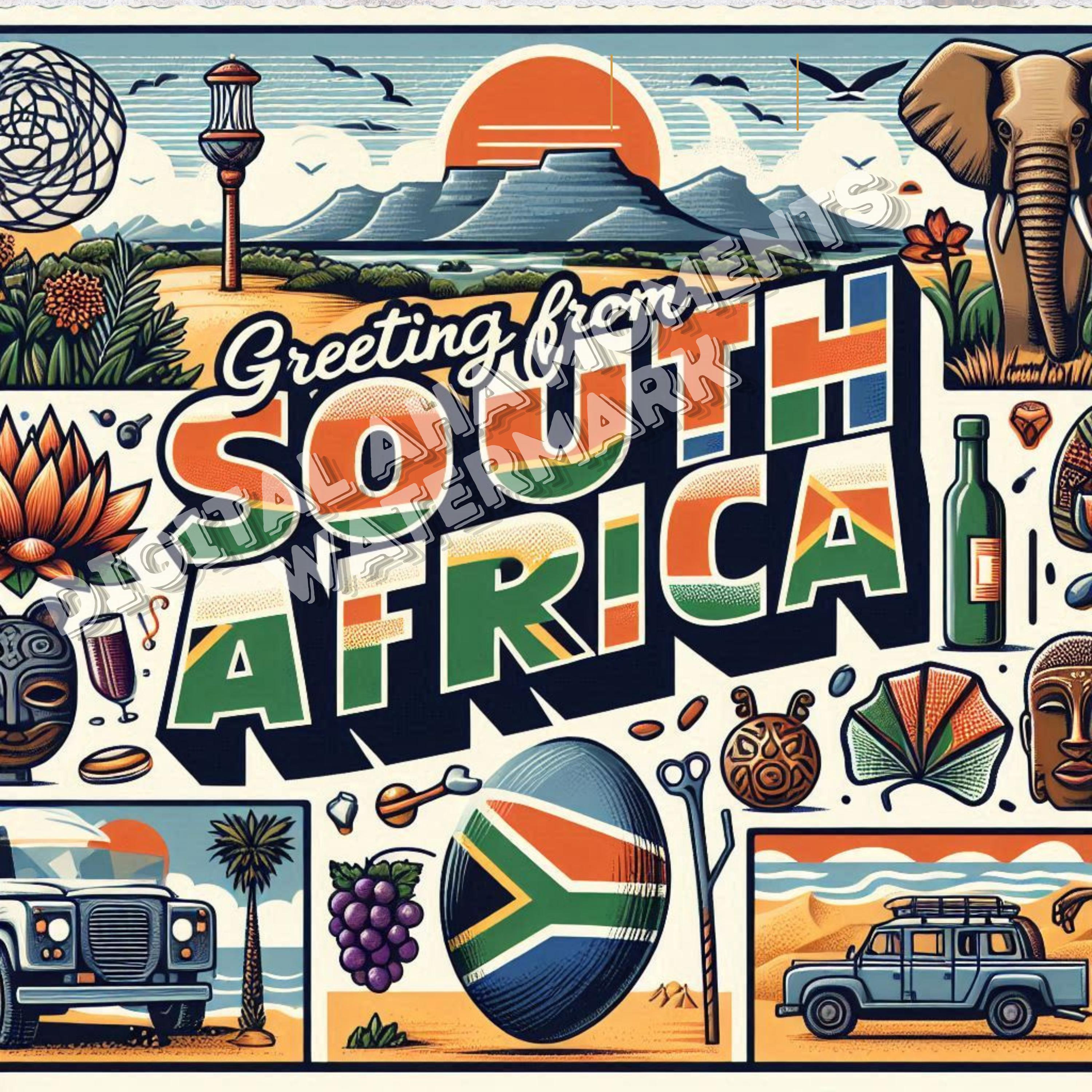South Africa Postcard PNG | Greetings From SA Digital Art | African ...