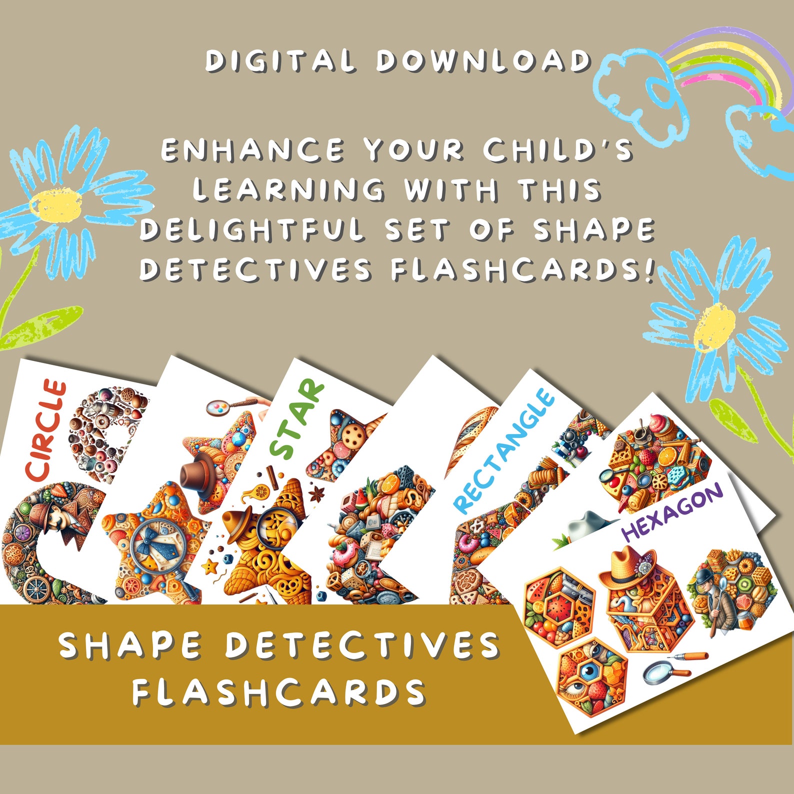 Teacher Flashcards for Teaching Children Shapes | Shape Detectives Fun ...