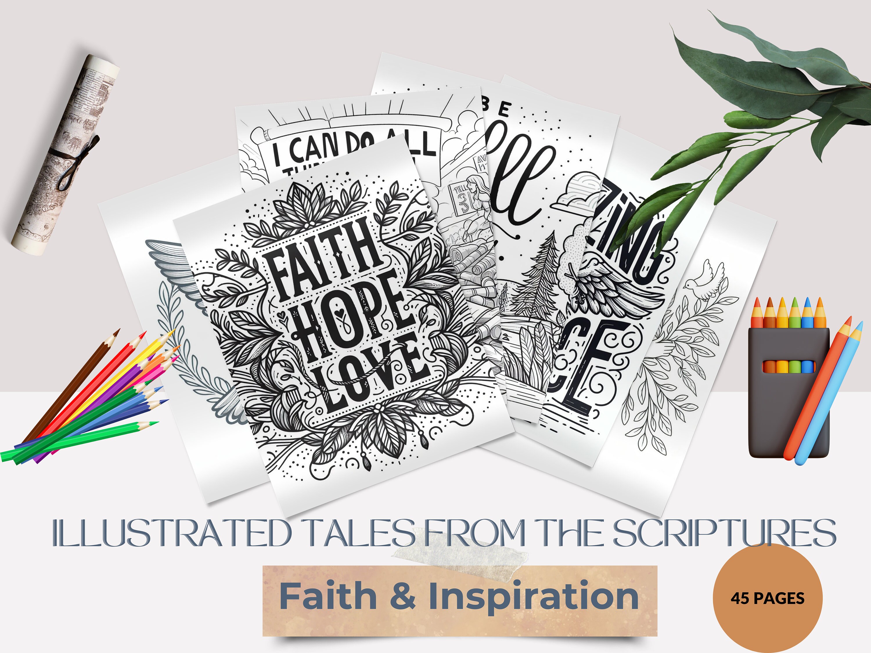 Religious Coloring Pages Sacred Serenity: Faith and Inspiration ...