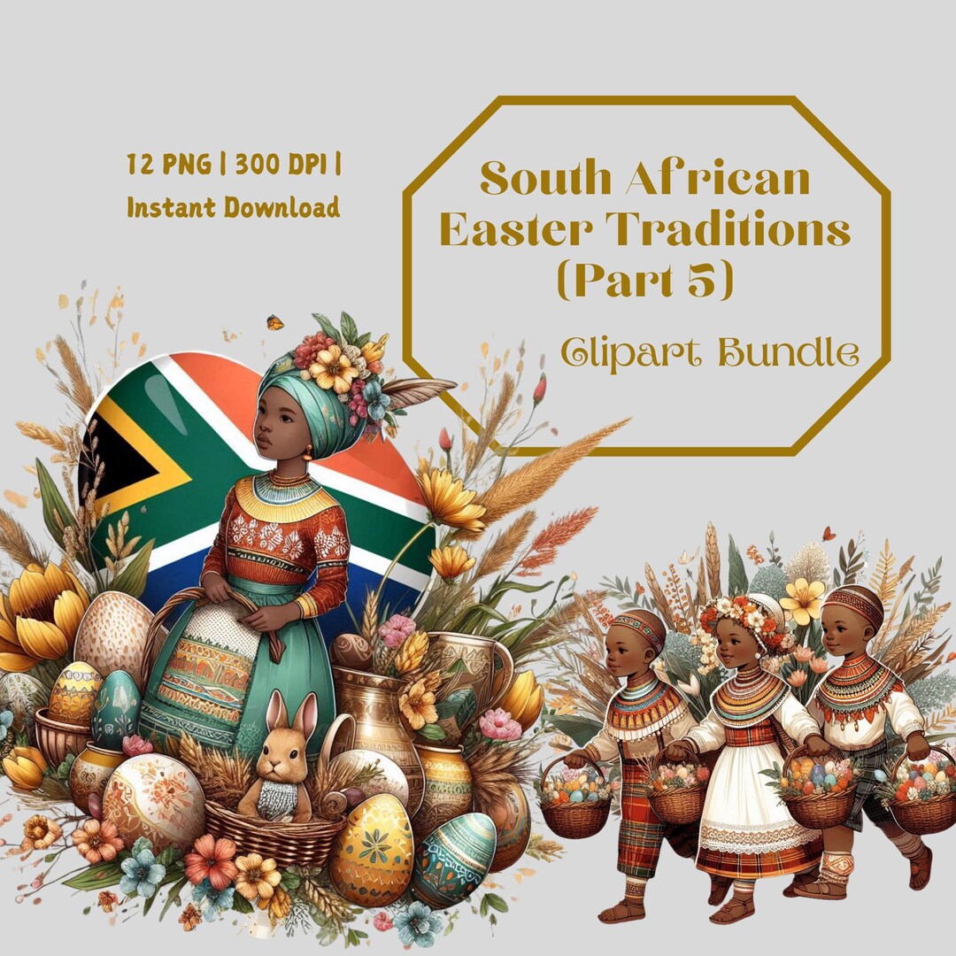South African Easter Traditions Clipart: Cultural PNG Bundle (digital ...