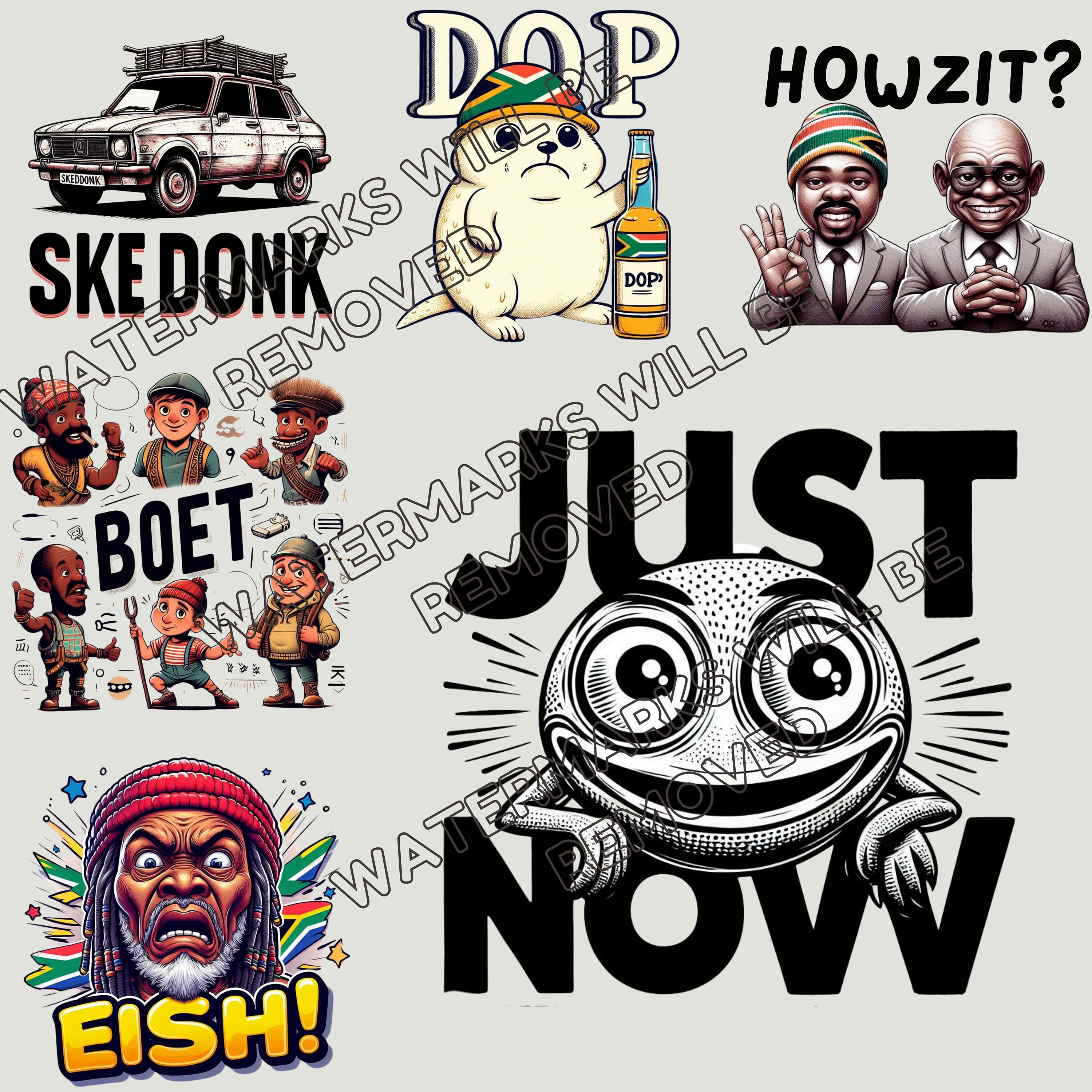 South African Sayings & Slang Clipart Bundle | 30 PNG Images | Funny ...