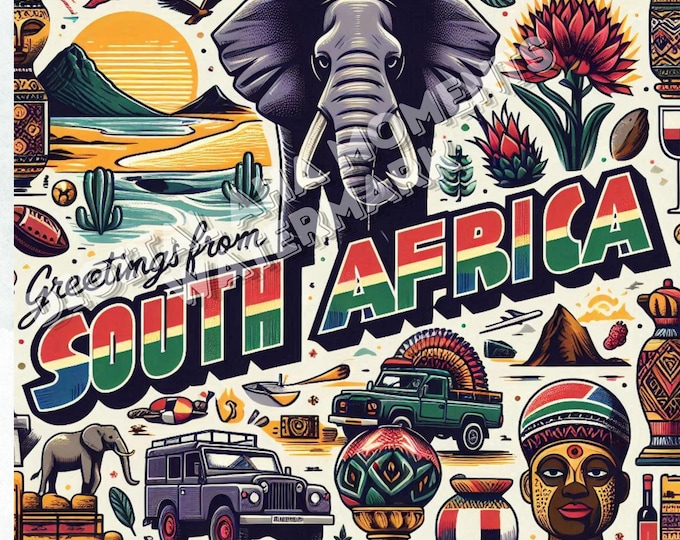 South Africa Postcard PNG | Greetings From SA Digital Art | African ...