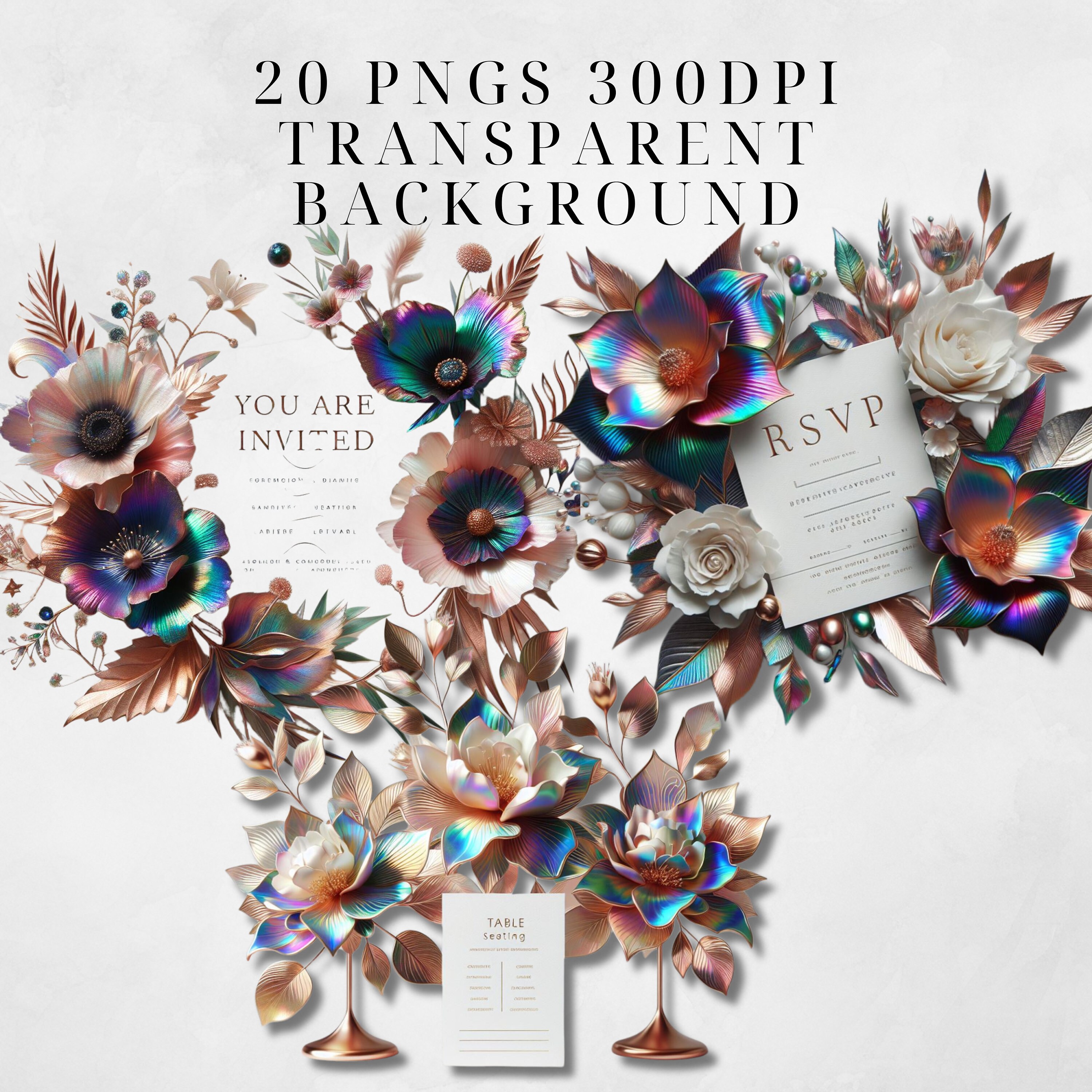Ethereal Blooms Clipart Bundle | 20 Pngs | Transparent Background | 300 ...