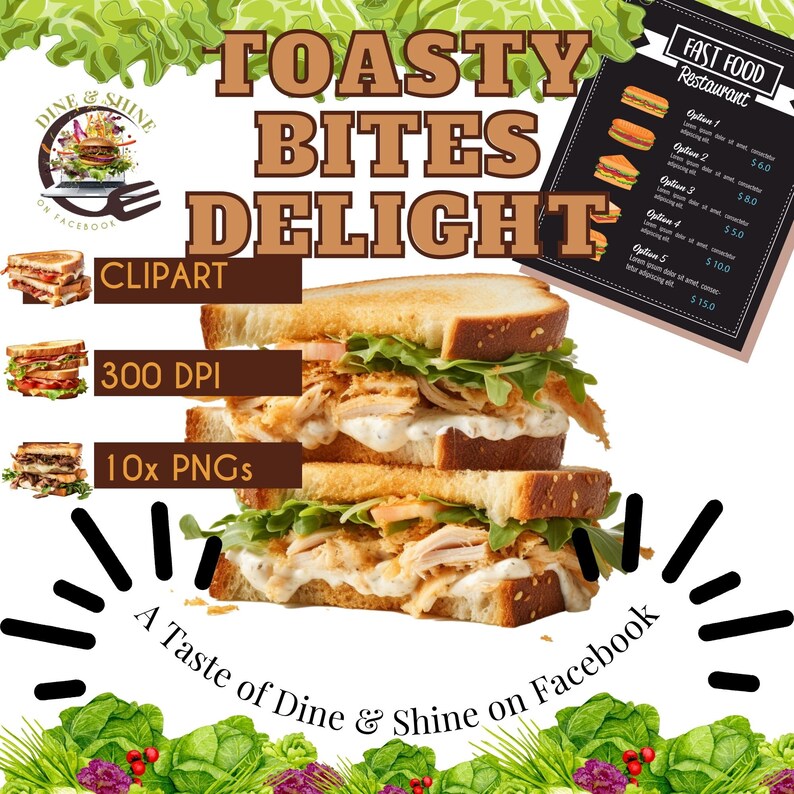 Menu Design Toasted Sandwich Clipart Toasty Bites Delight High-res Food ...
