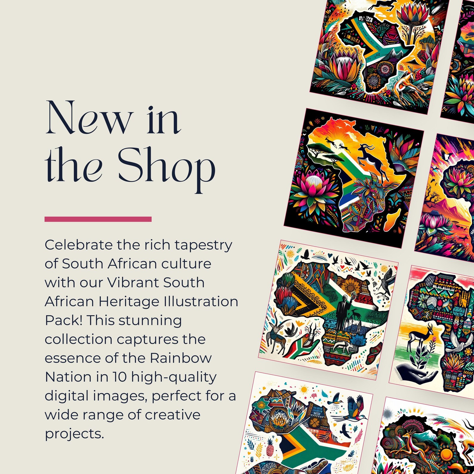 African Continent PNG South Africa Tribal Art Protea Springbok Clipart ...