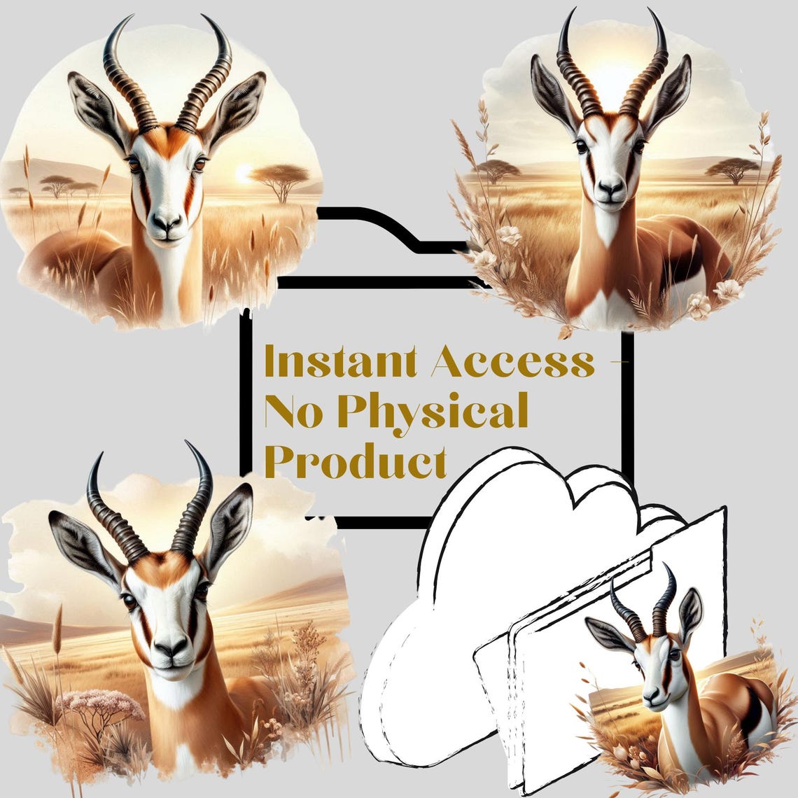 15 Springbok PNG Clipart | Watercolor South African Wildlife | Safari ...