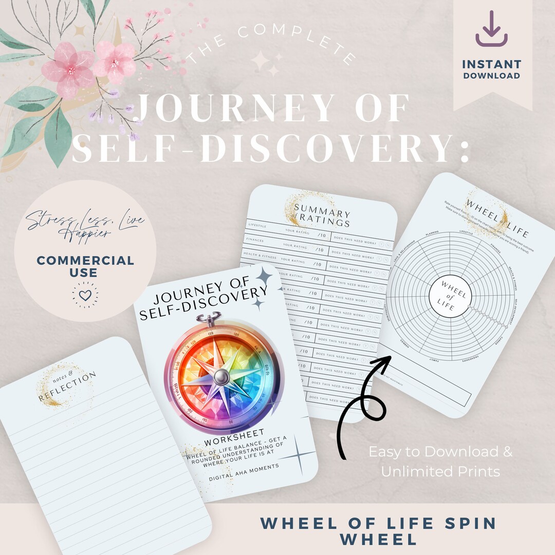 Journey of Self-discovery Worksheet - Navigating Life's Full Circle ...