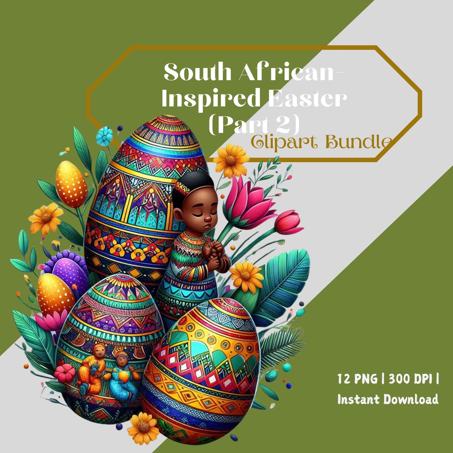South African Easter Clipart Bundle | 12 Pngs | African Patterns ...