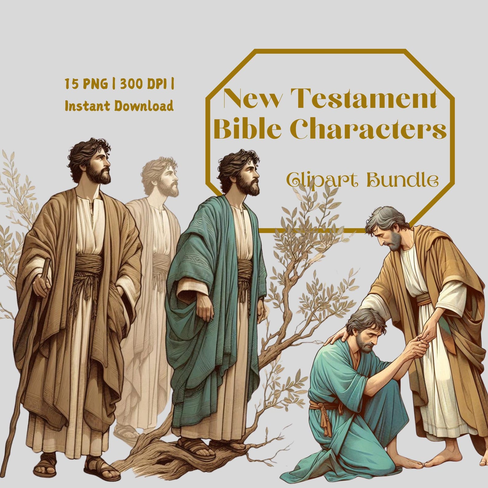 New Testament Bible Characters Clipart: Christian Art (digital Download ...