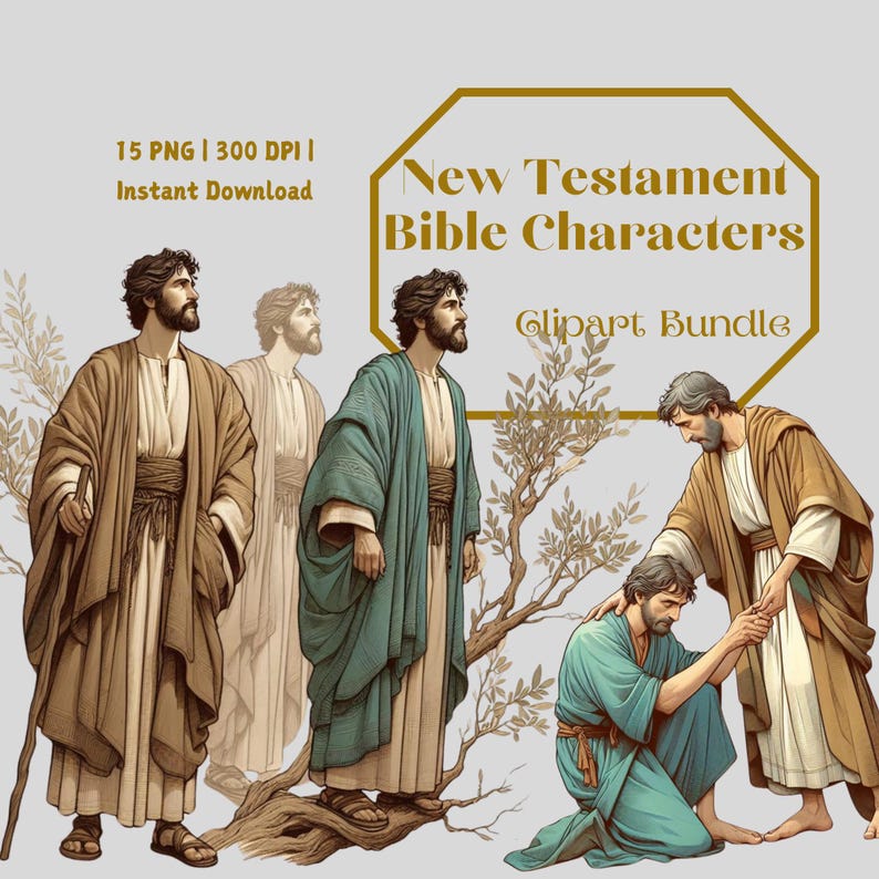 New Testament Bible Characters Clipart: Christian Art (digital Download ...