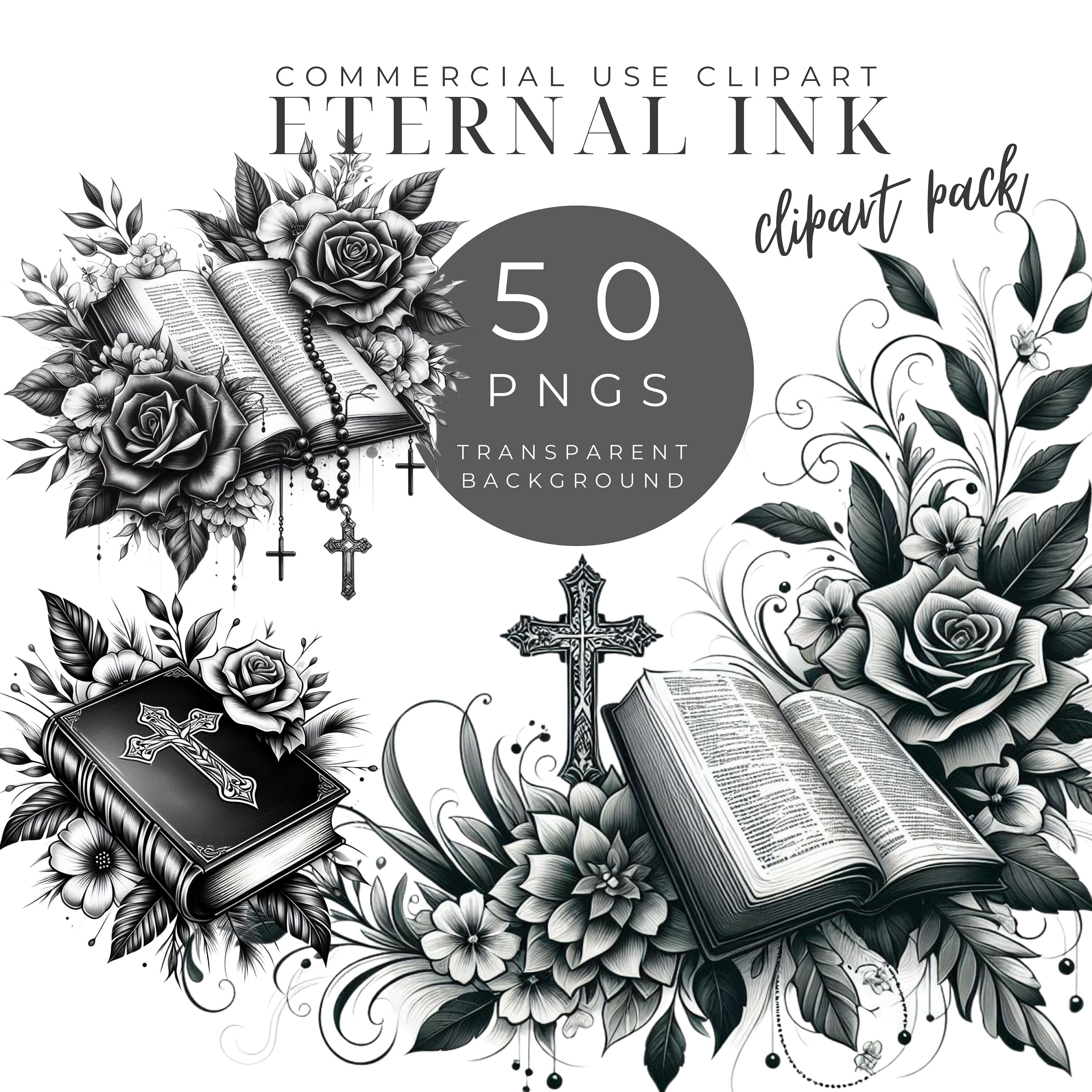 Divine Ink: 50 Bible-themed Tattoo Illustrations (PNG, 300 DPI ...