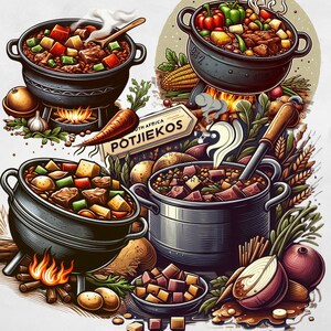 Traditional South African Potjiekos Clipart Bundle | 8 PNG Images ...