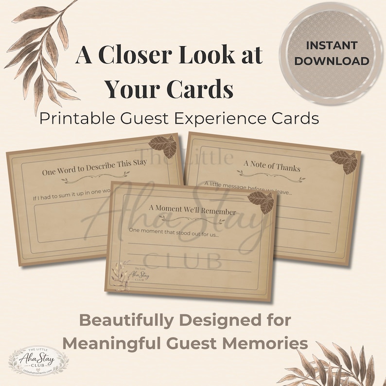 Rustic Farmhouse Airbnb Guest Cards Printable | Vacation Rental Host ...