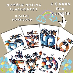 Number Flashcards Ninja Themed - 20 Printable Cards for Learning ...