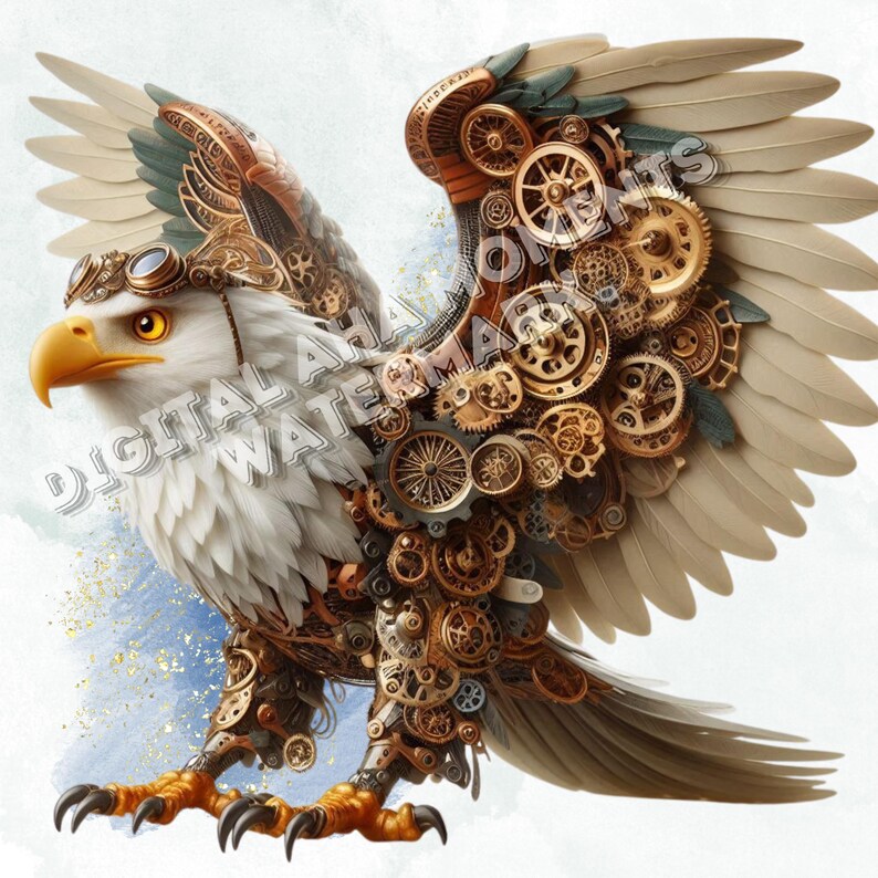 Steampunk Bird PNG | Mechanical Owl Eagle Vulture | Victorian Clockwork ...