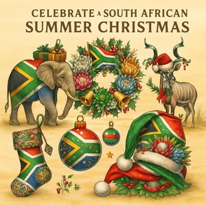 South African Christmas Clipart Bundle Vol.1 | 50 Pngs | Flag & Colours ...