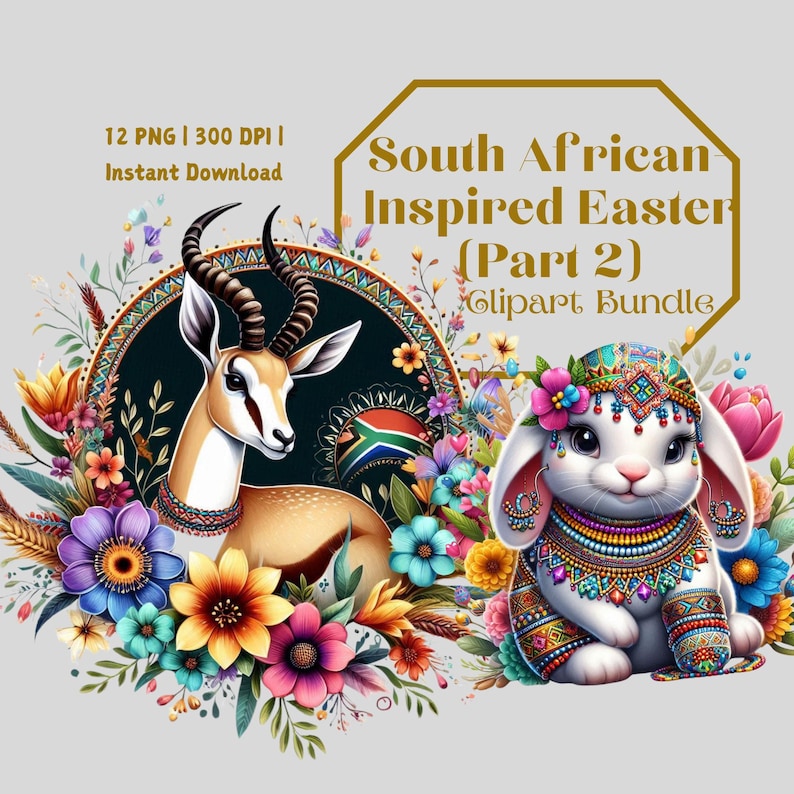 South African Easter Clipart Bundle | 12 Pngs | African Patterns ...