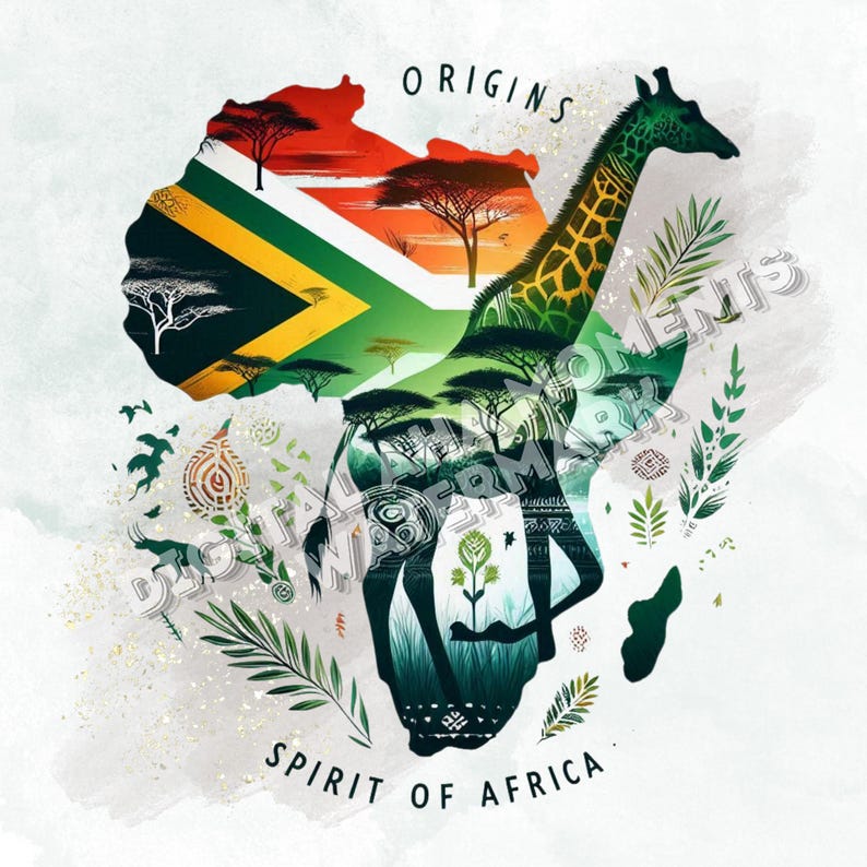 South African Big 5 Clipart Bundle: Safari Wildlife PNG Graphics ...