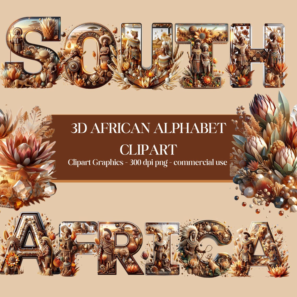 South African 3D Letter PNG Zulu Ndebele Crystal Alphabet African ...